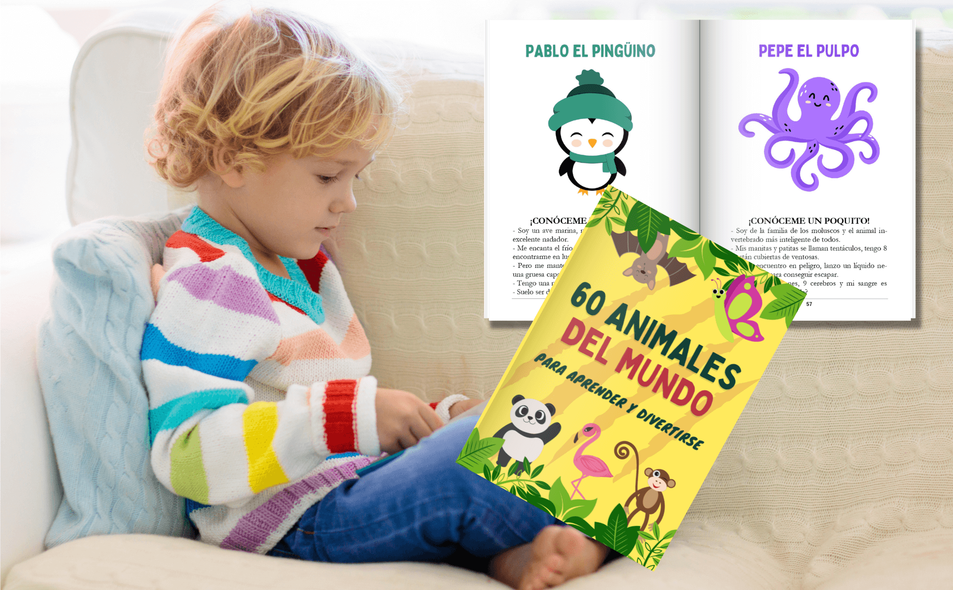 Libro de animales para niños: 60 animales del mundo para aprender y ...